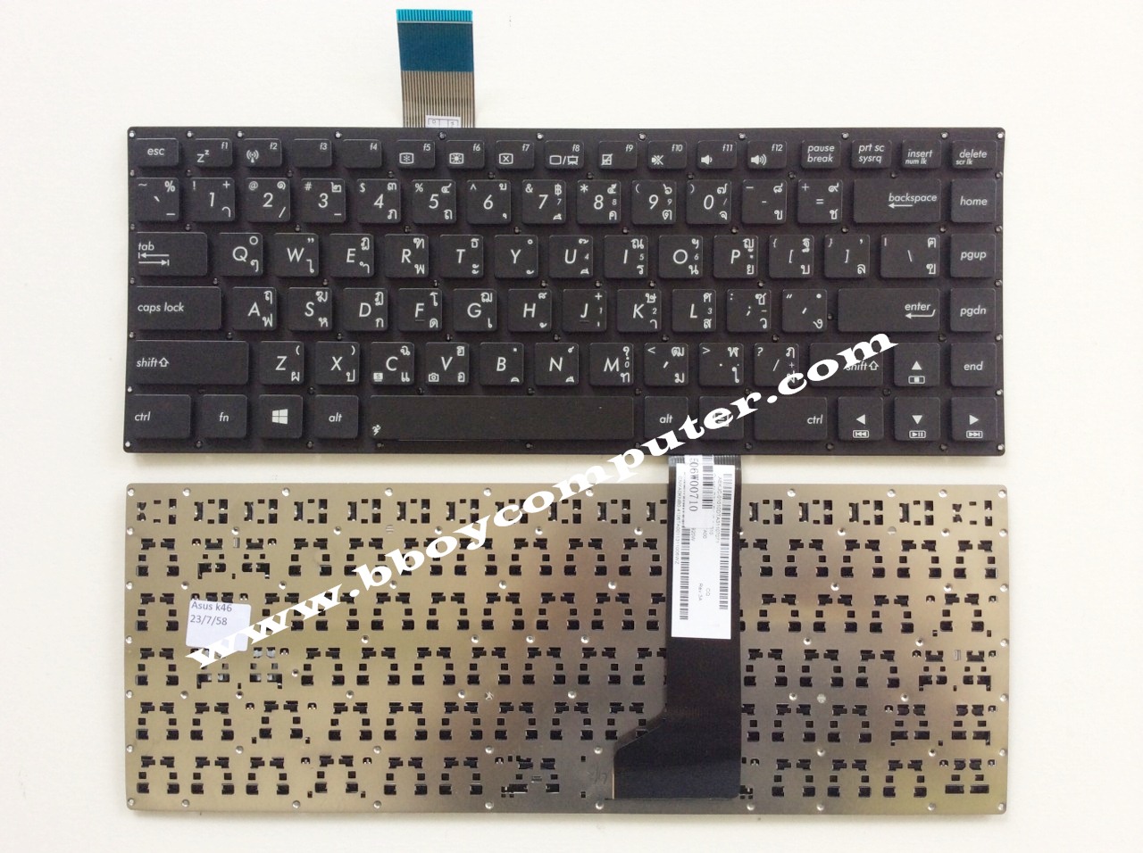 ASUS Keyboard คีย์บอร์ด ASUS S46C K46C S46 K46 S46CB K46CM K46E ไทย ...