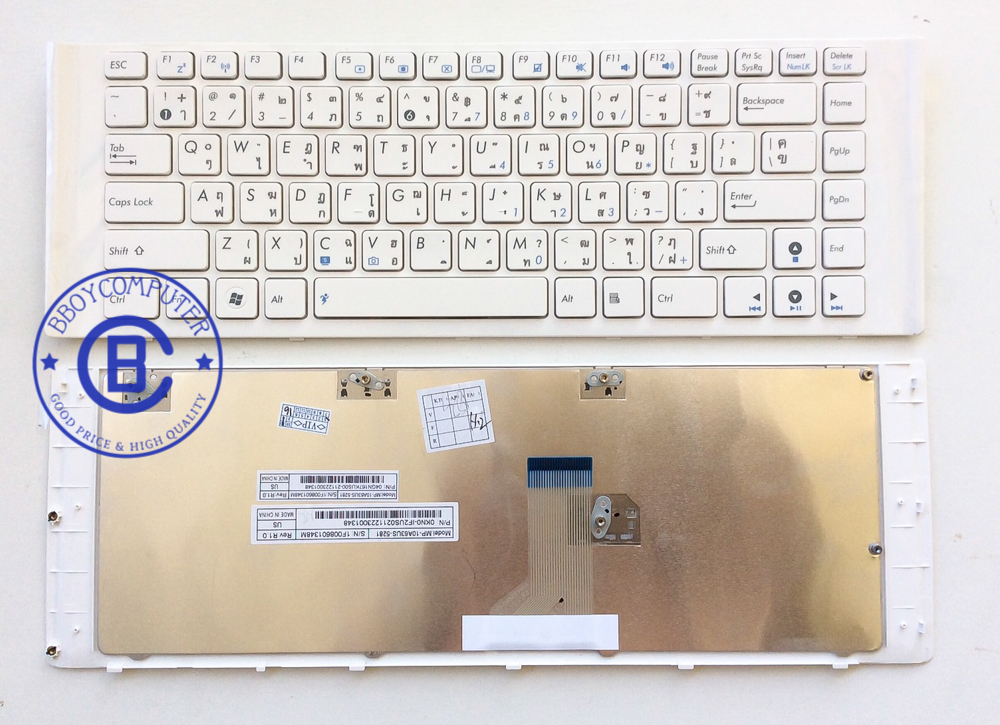 ASUS Keyboard คีย์บอร์ด ASUS X42 X42J X42S X42DE X42JE X42N สีขาว ไทย ...