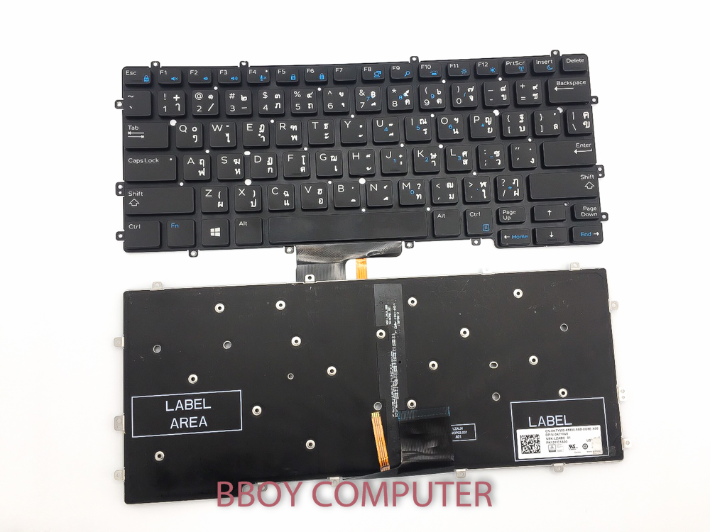 DELL KEYBOARD คีย์บอร์ด DELL Latitude 7370 E7370 TH-EN มี Backlight ...