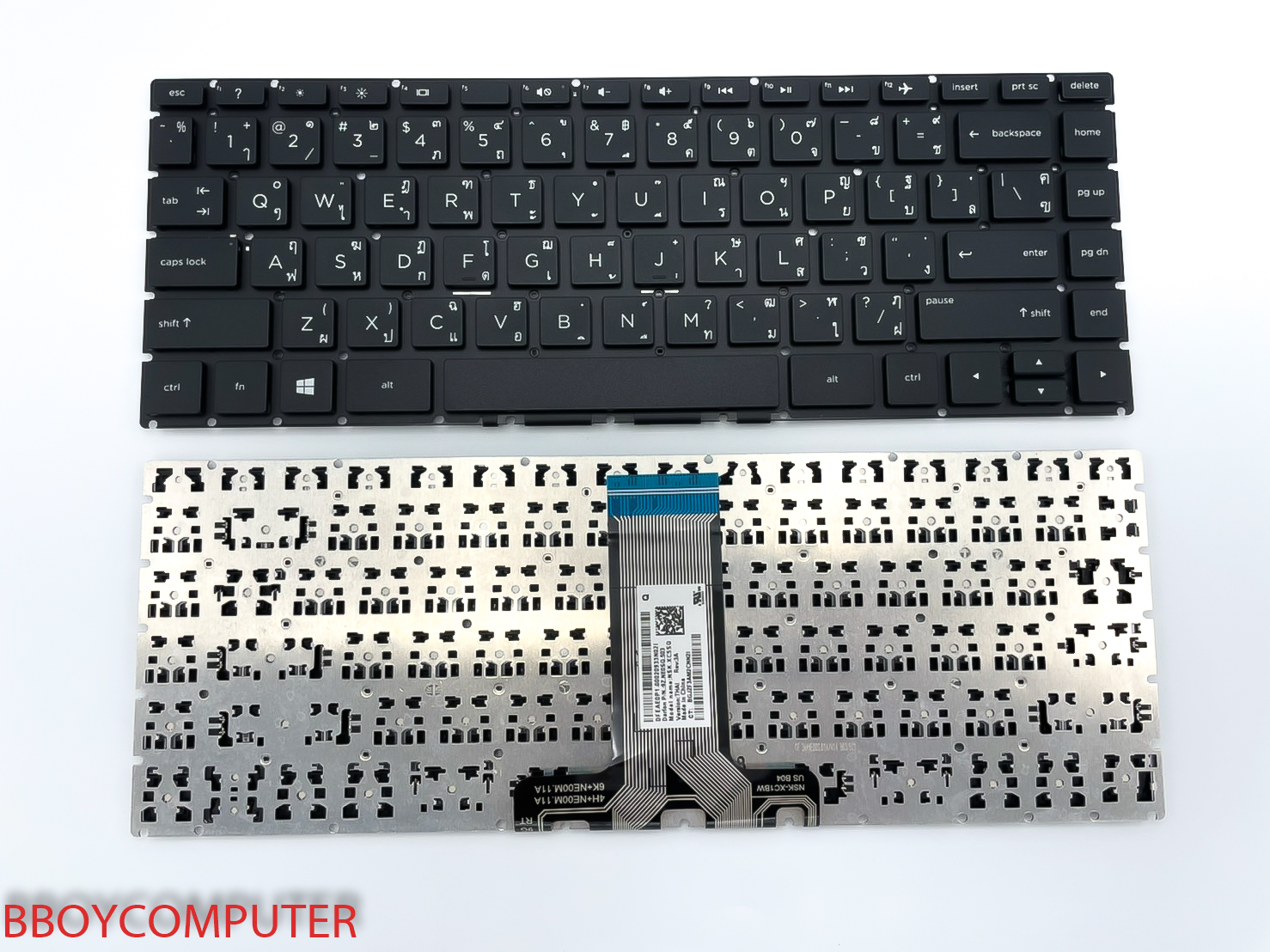HP Keyboard คีย์บอร์ด HP 14-BW 14-BP 240 g8 ปุ่มด้านมุมเป็นปุ่มเหลี่ยม ...